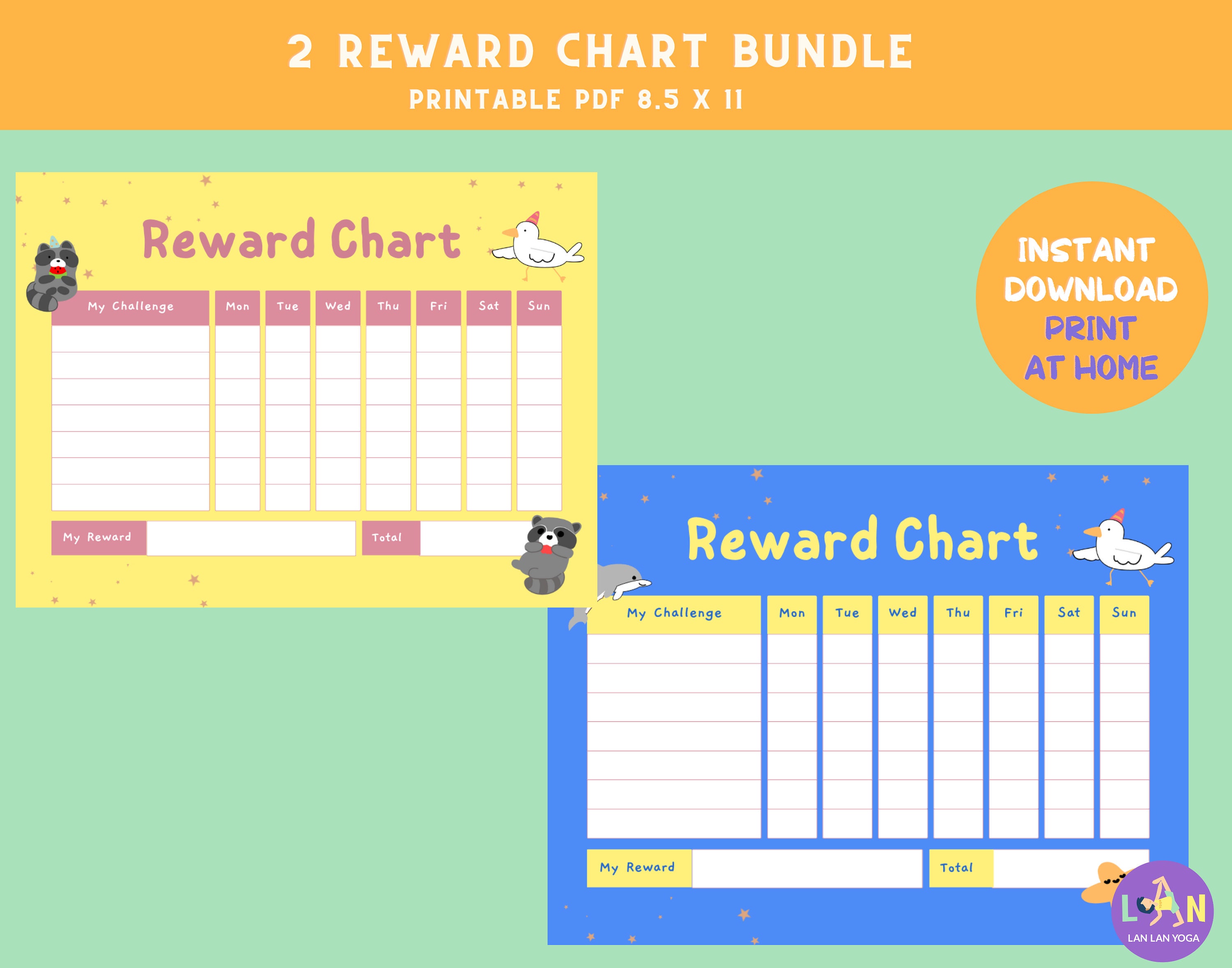 Reward Chart Bundle, Behavior Chart, Printable Chore Chart, Kids ...