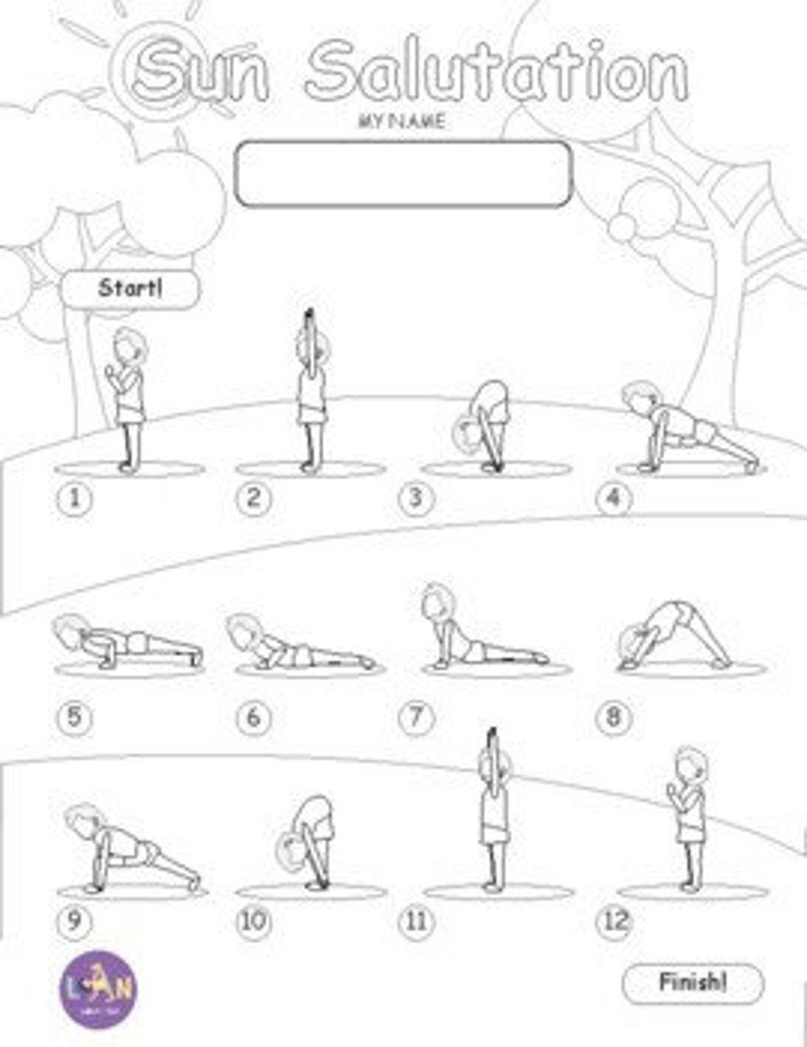 Brain break Yoga Game Design your own Yoga Poster Sun | Etsy