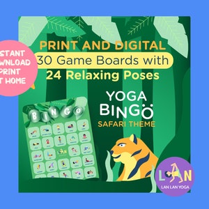 Yoga Bingo Game Printable Kids Yoga Social Emotional Learning Digital ...