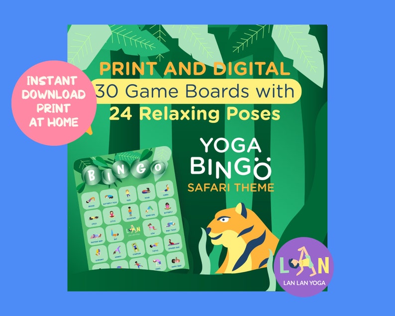 Yoga Bingo Game Printable Kids Yoga Social Emotional Learning Digital ...