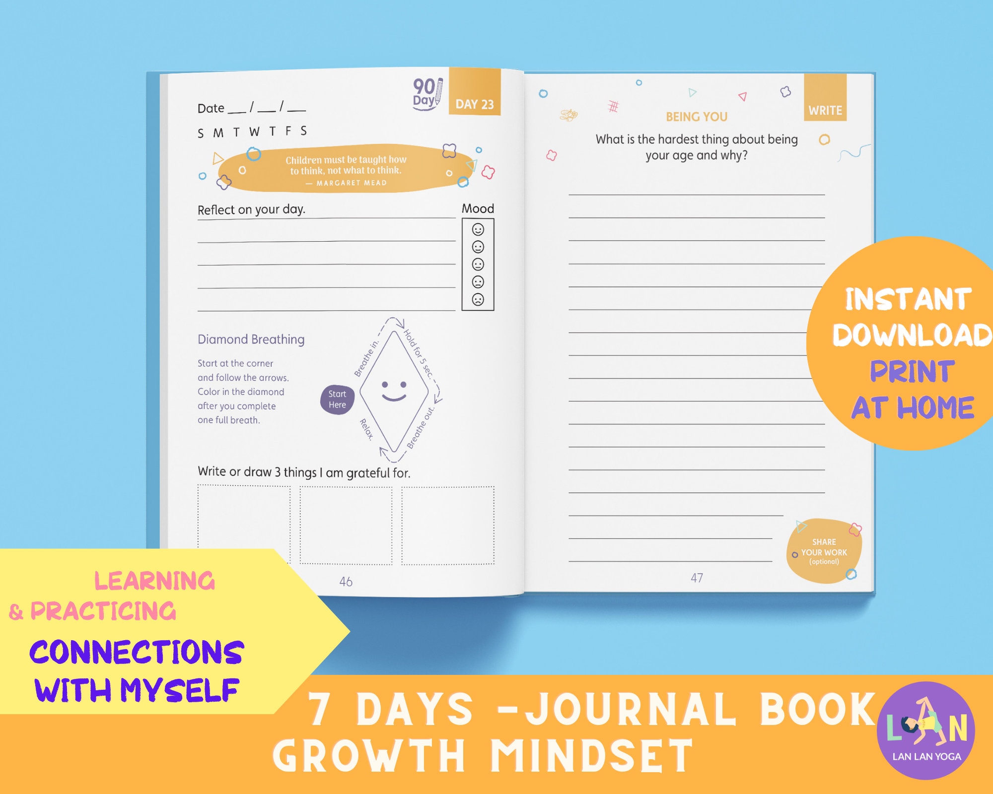 5 Minute Growth Mindset SEL Journal for Kids Connect With Myself ...