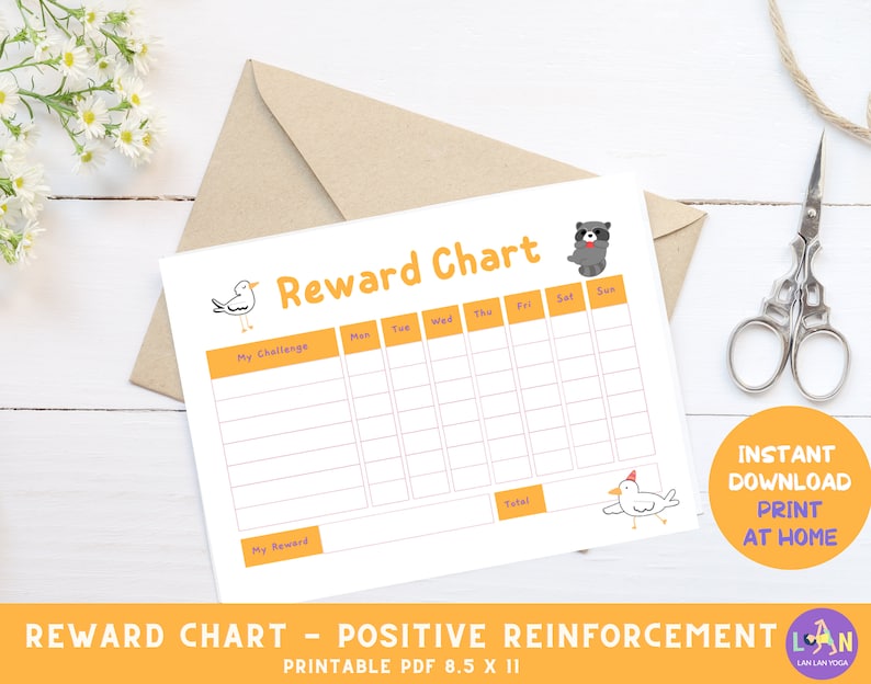 4 Reward Chart Bundle Printable Behavior Chart, Daily Chore Chart ...