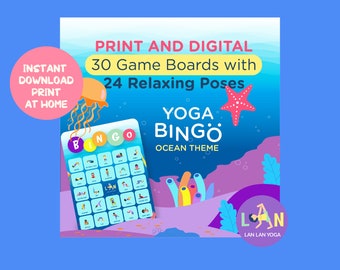 Yoga Bingo Game Printable Kids Yoga Social Emotional Learning Digital ...