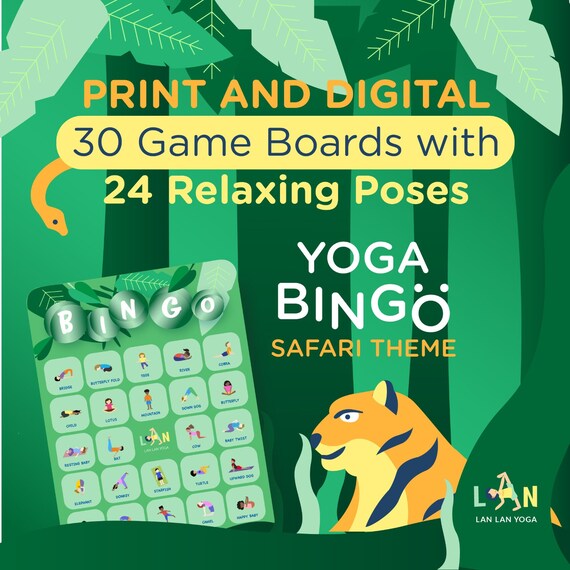 Yoga Bingo Game Printable Kids Yoga Social Emotional | Etsy