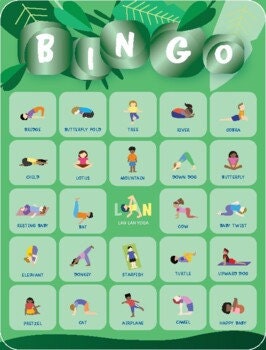 Yoga Bingo Game Printable Kids Yoga Social Emotional Learning Digital ...