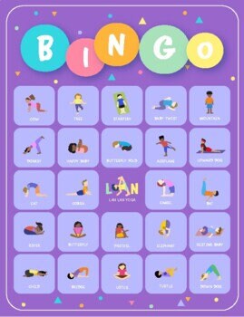 Yoga Bingo Game Printable Kids Yoga Social Emotional Learning Digital ...