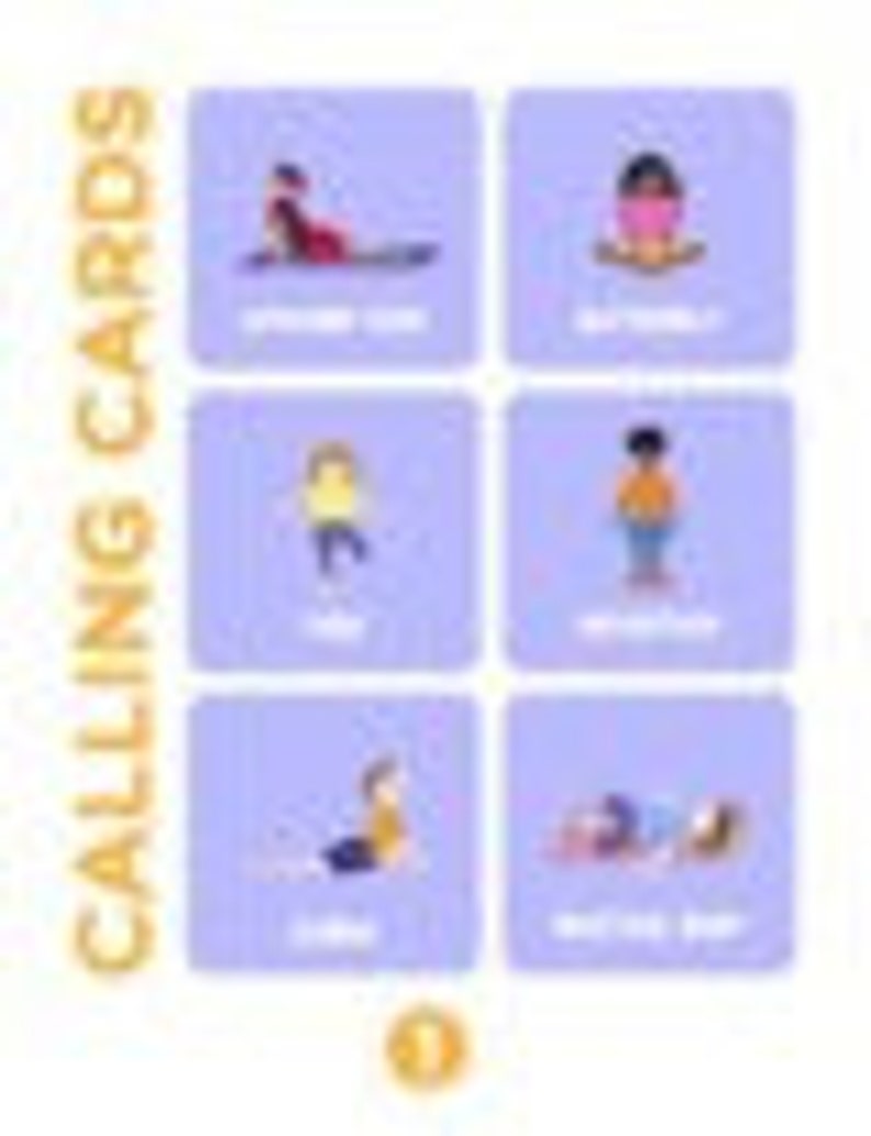 Yoga Bingo Game, Printable Universe Theme Yoga Game, Class Activity ...