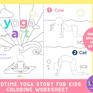 Bedtime Yoga Coloring Pages for Kids Kids Party Games - Etsy