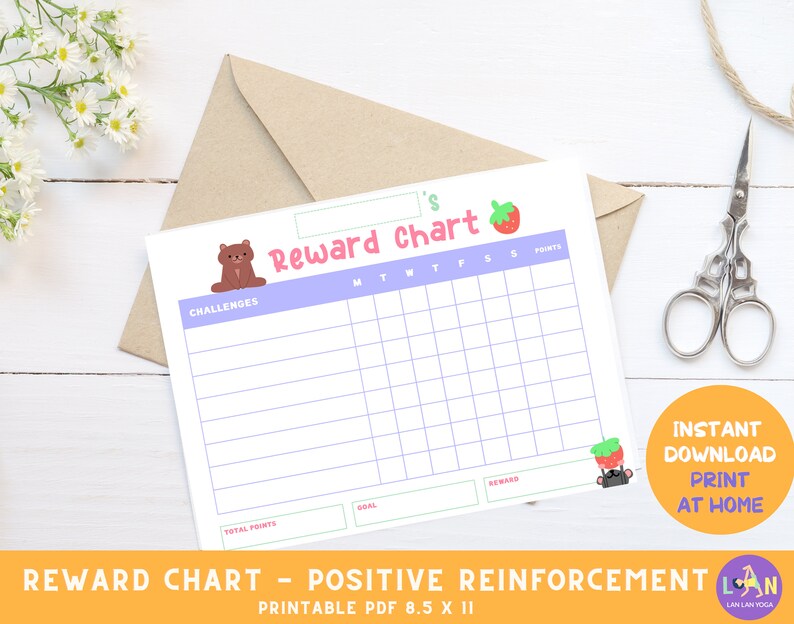 4 Reward Chart Bundle Printable Behavior Chart, Daily Chore Chart ...