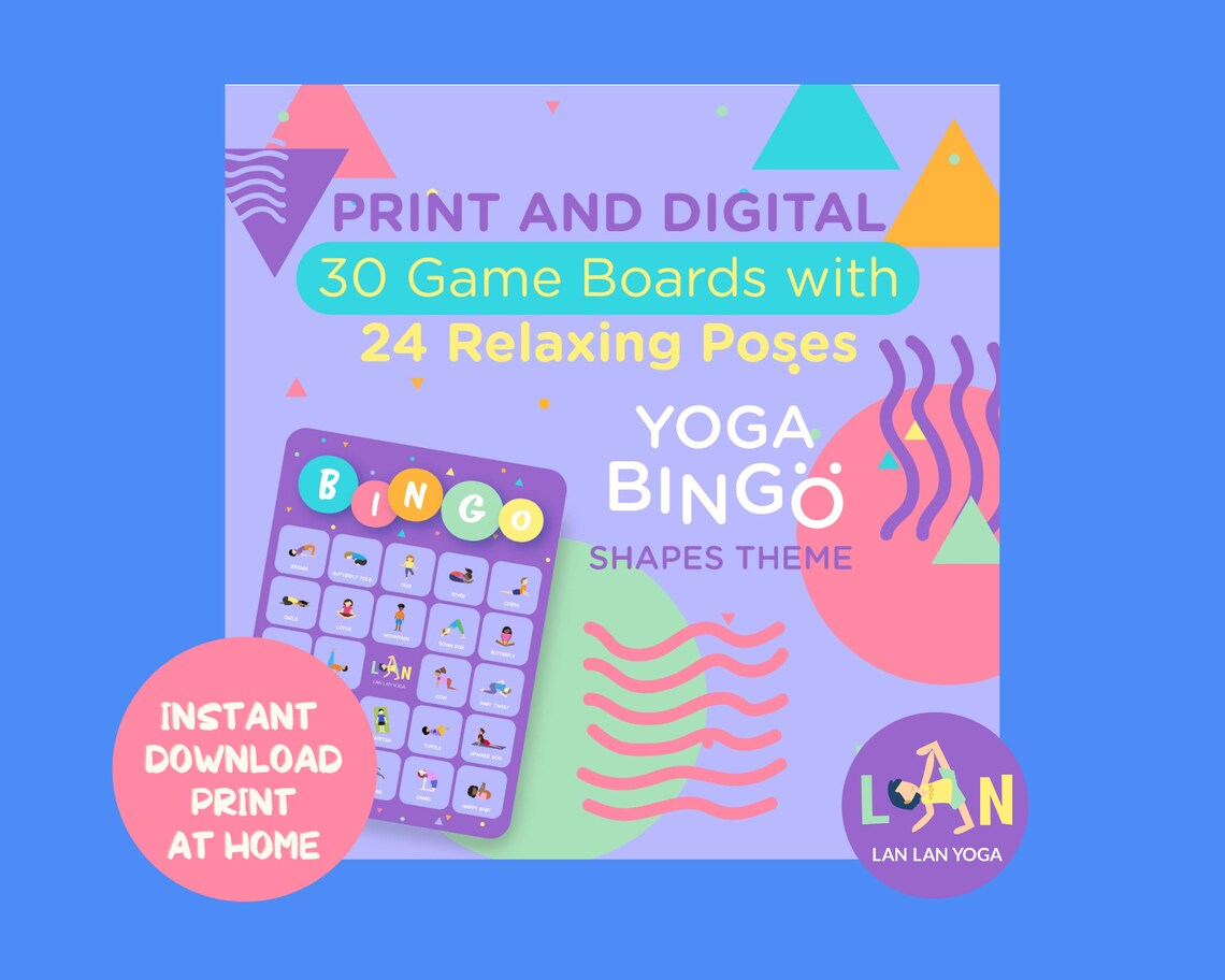 Yoga Bingo Game Printable Kids Yoga Social Emotional Learning Digital ...