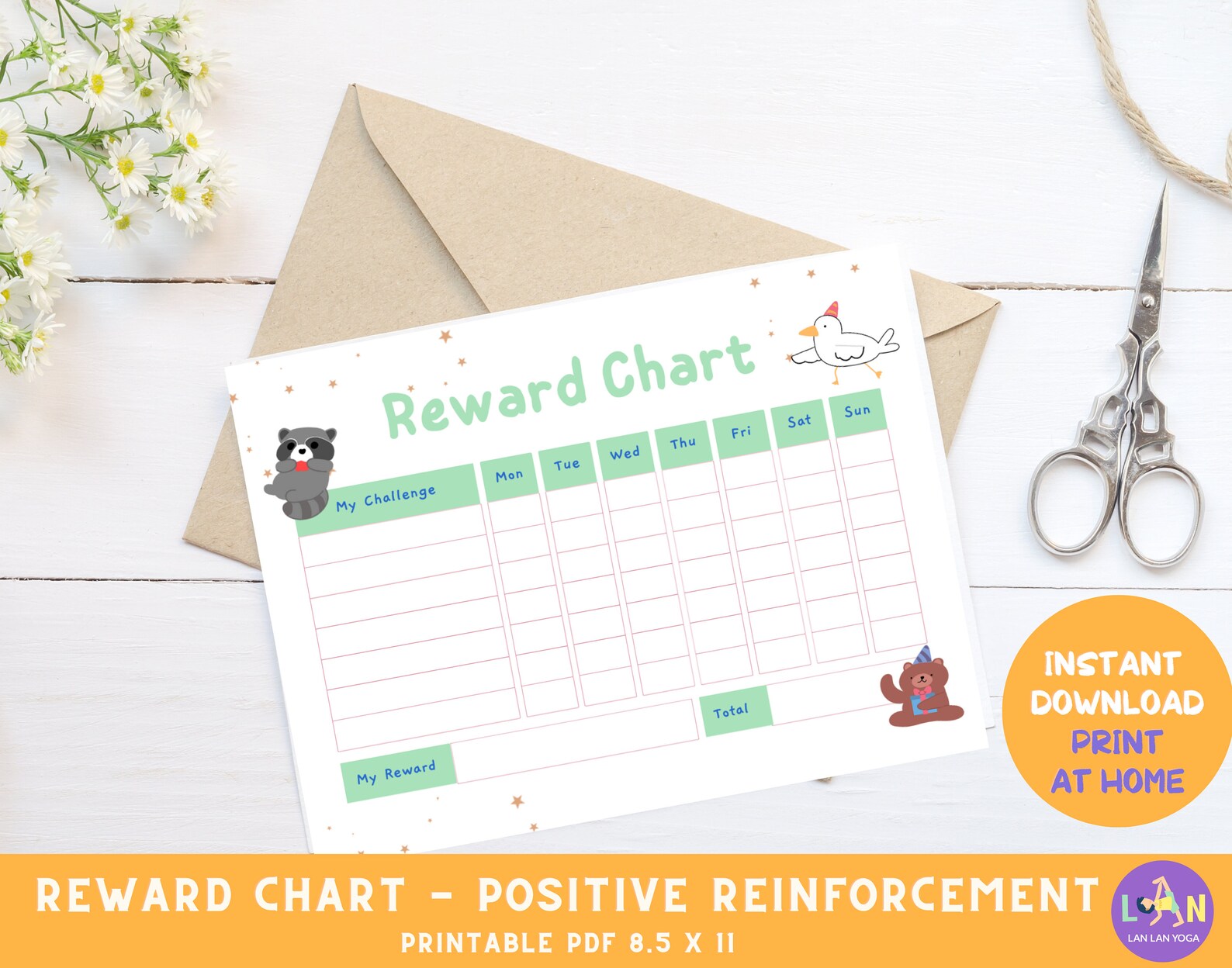4 Reward Chart Bundle Printable Behavior Chart, Daily Chore Chart ...
