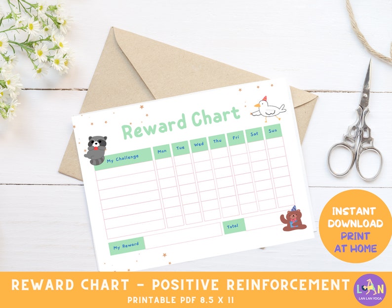 4 Reward Chart Bundle Printable Behavior Chart, Daily Chore Chart ...