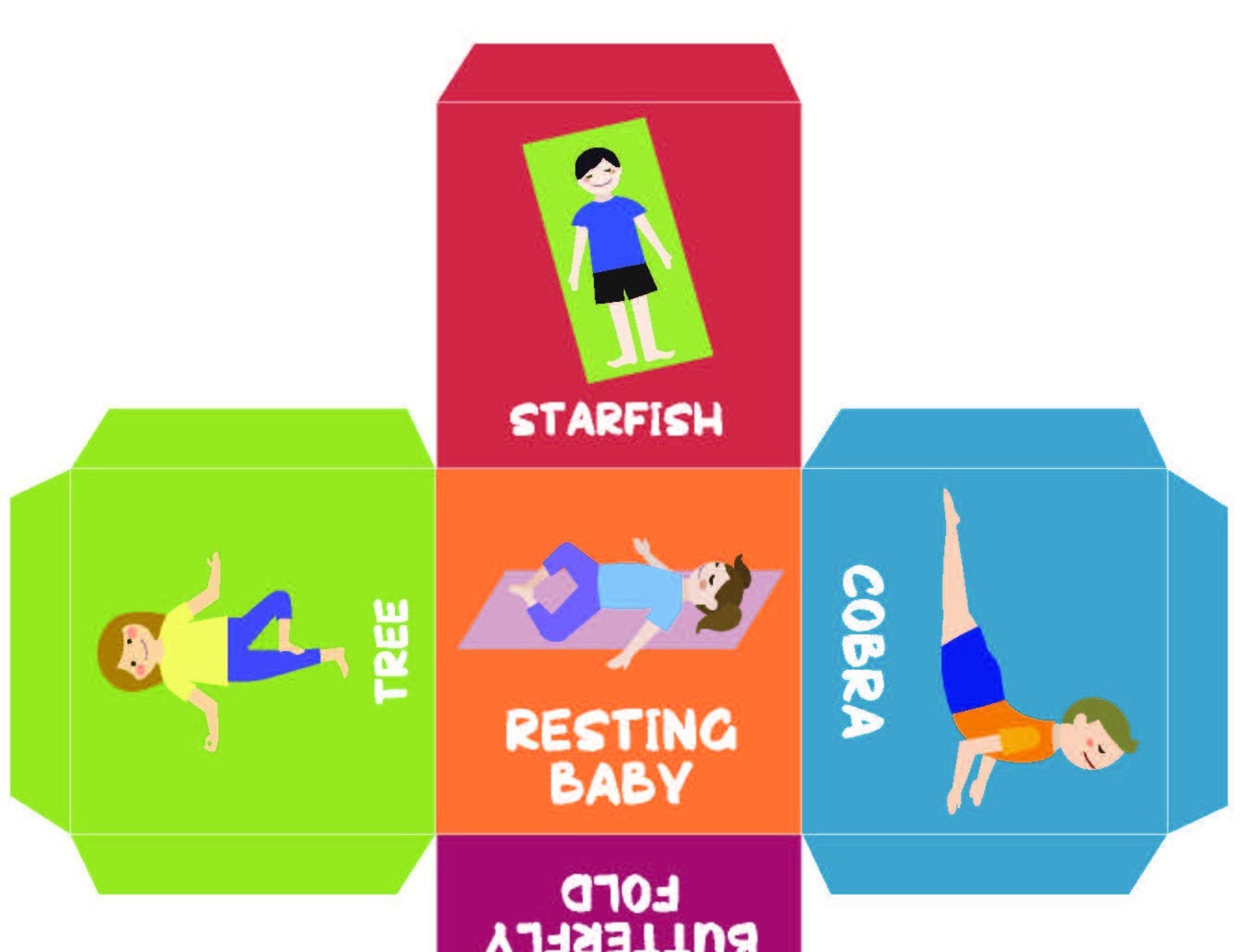 DIY Yoga Dice Coloring Pages for Kids, Party Games, Brain Break ...