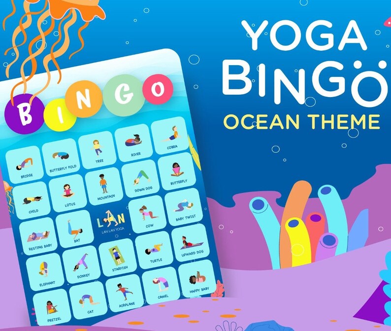 Yoga Bingo Game Printable Kids Yoga Social Emotional Learning Digital ...