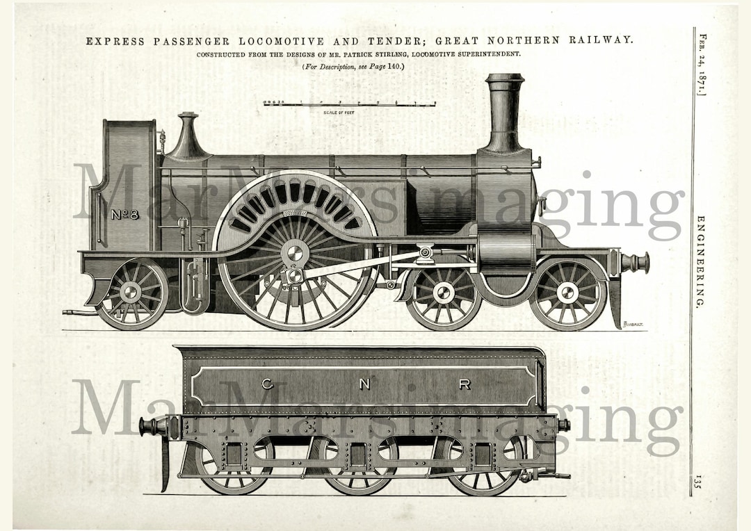 Great Northern Railway Patrick Stirling's 4-2-2 8feet 1inch Single ...