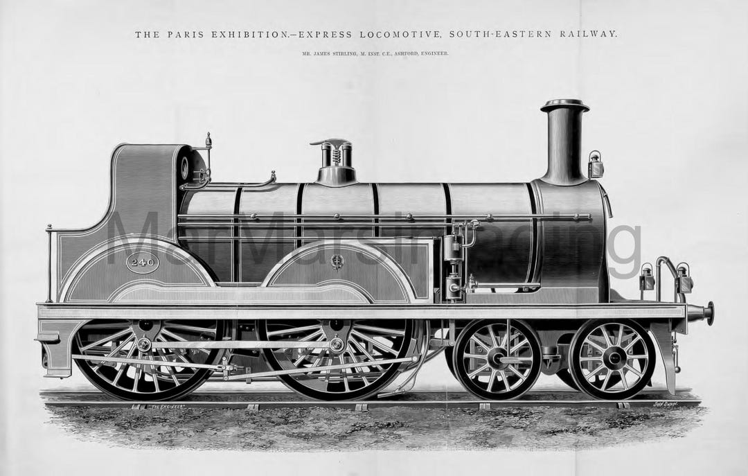 Paris Exhibition, South Eastern Railway Express Passenger 4-4-0 Tender ...