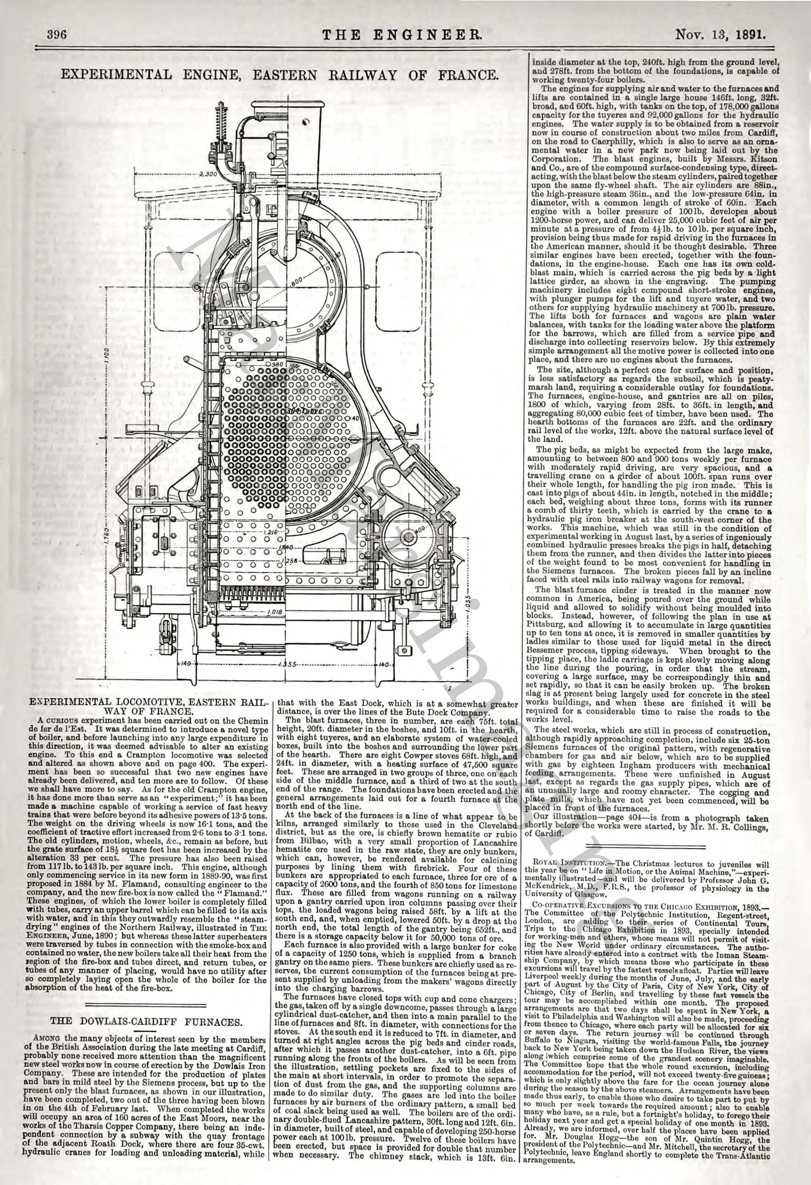 Double Boiler Engines, Express Locomotive Eastern Railways of France M ...