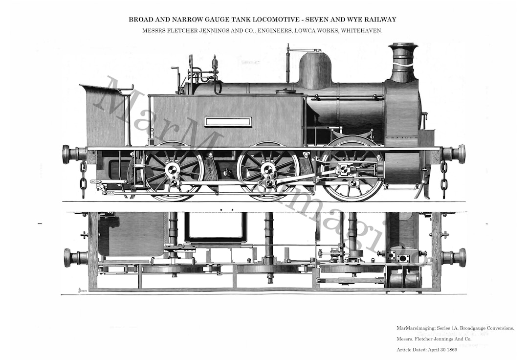Broad and Narrow Gauge Tank Locomotive. Severn and Wye Railway. Messrs ...