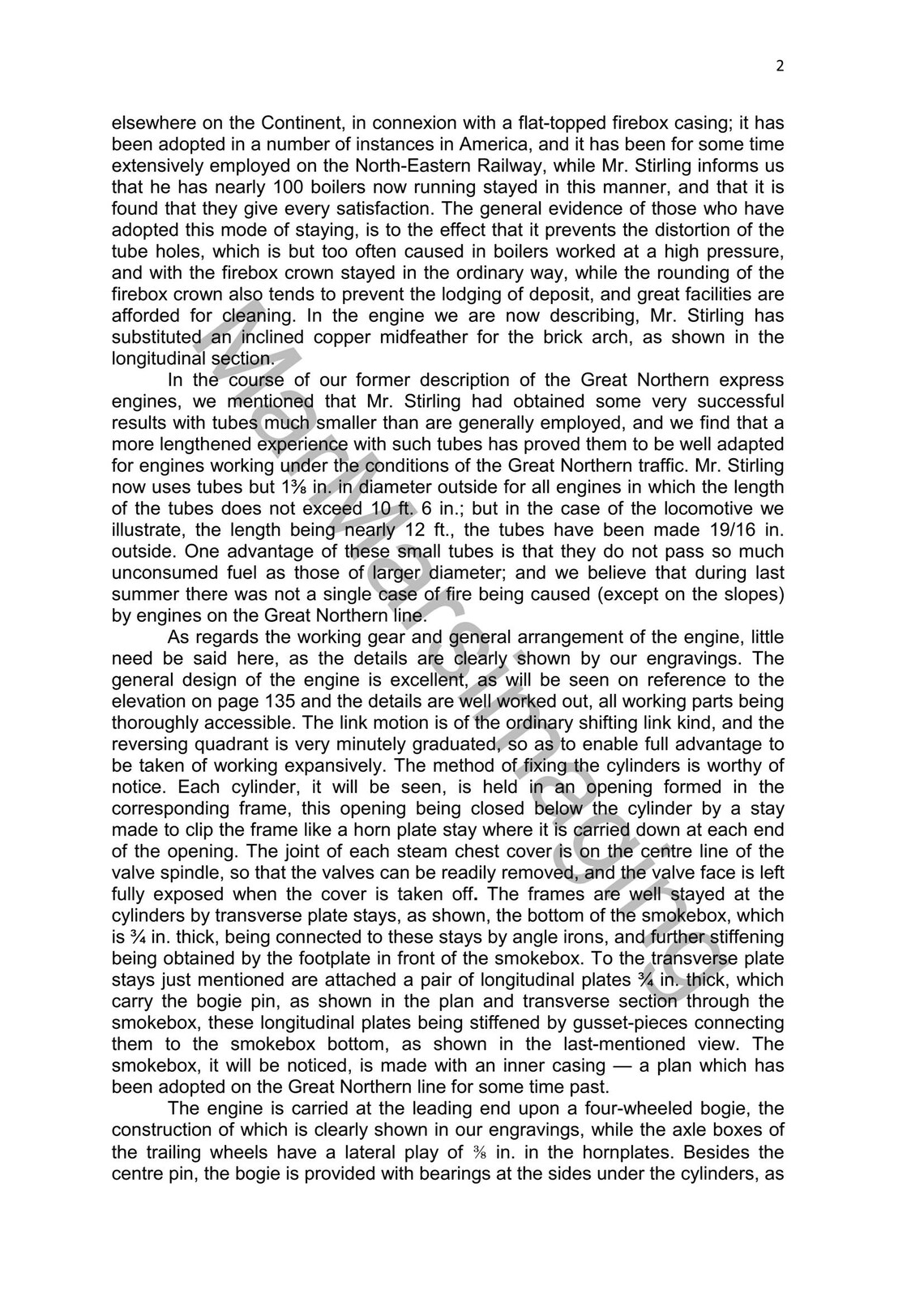 Great Northern Railway Patrick Stirling's 4-2-2 8feet 1inch Single ...