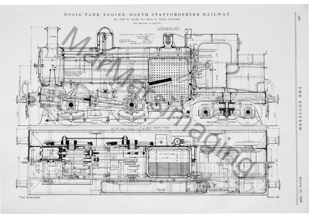 Bogie Tank Engine, North Staffordshire Railway, Built at the Companies ...