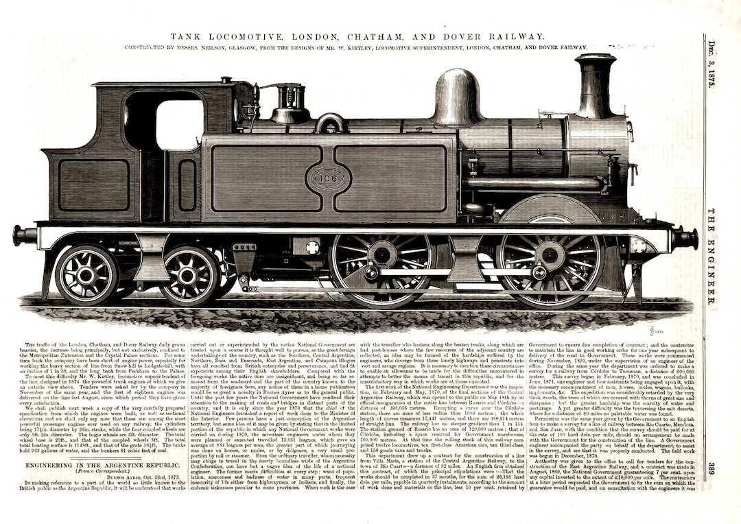 London, Chatham, and Dover Railway Tank Locomotive Designed by Mr. W ...