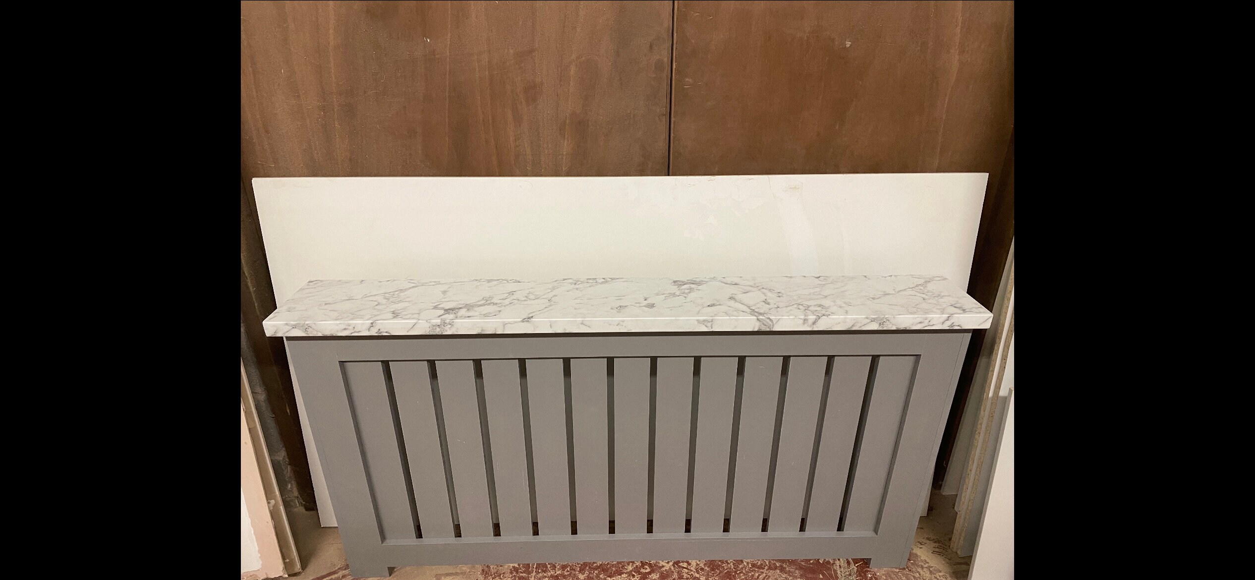 Bespoke handmade radiator cover with marble effect top | Etsy