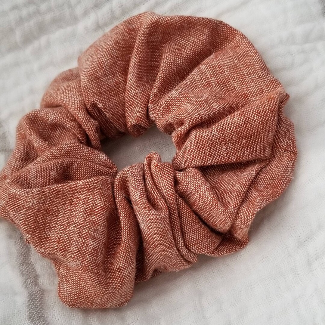 Men's Scrunchie Xl Organic Linen Large Red Desert Rose Clay, Big Hair ...