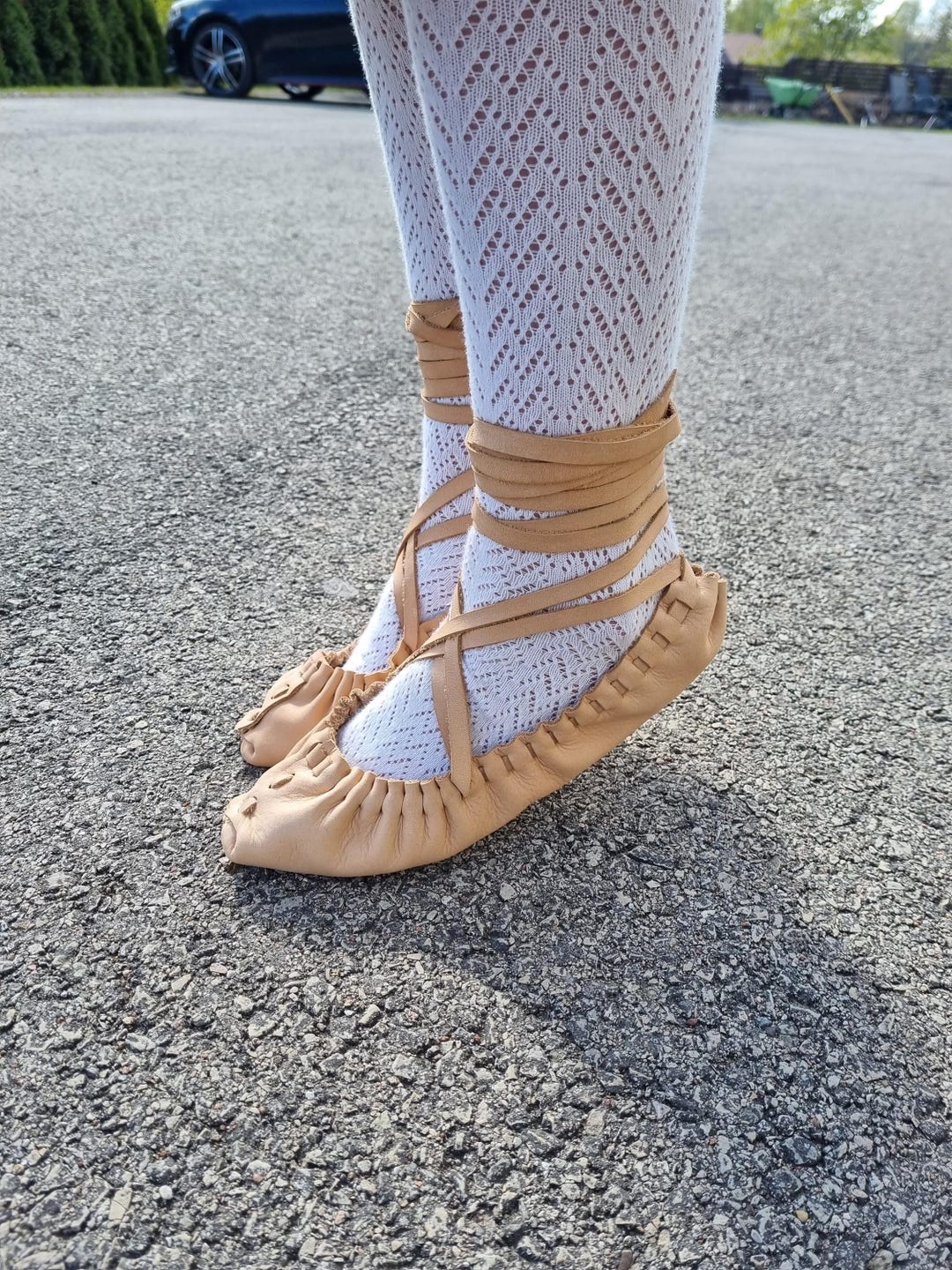 Ethno Festival Leather Shoes – Barefoot Folk Style, Vegetable Tanned ...