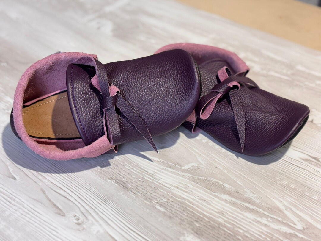 Leather Outdoor Barefoot Slippers, Leather Minimalist Slippers - Shoes ...