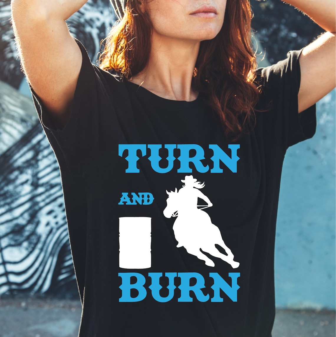 Turn and Burn Barrel Racing SVG Filefemale Barrel - Etsy