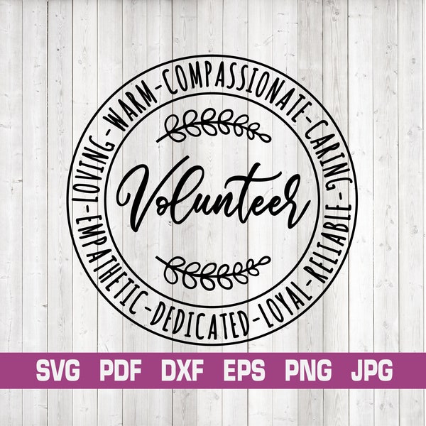 Volunteer Svg - Etsy