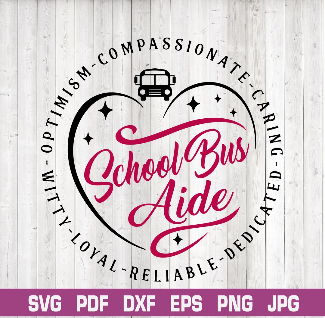 School Bus Aide SVG: Heart Design (digital Download) - Etsy UK
