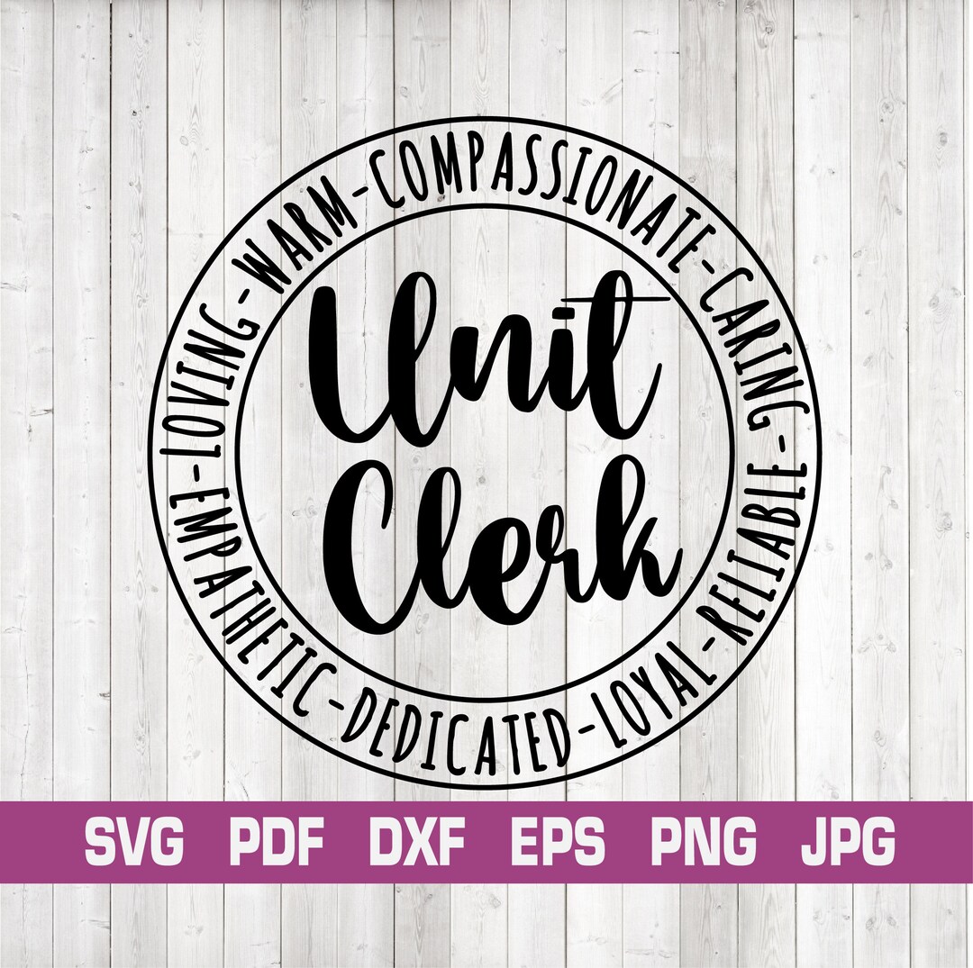Unit Clerk Svg,bcba Svg,unit Clerk Squad Svg,unit Clerk Crew Svg,unit ...