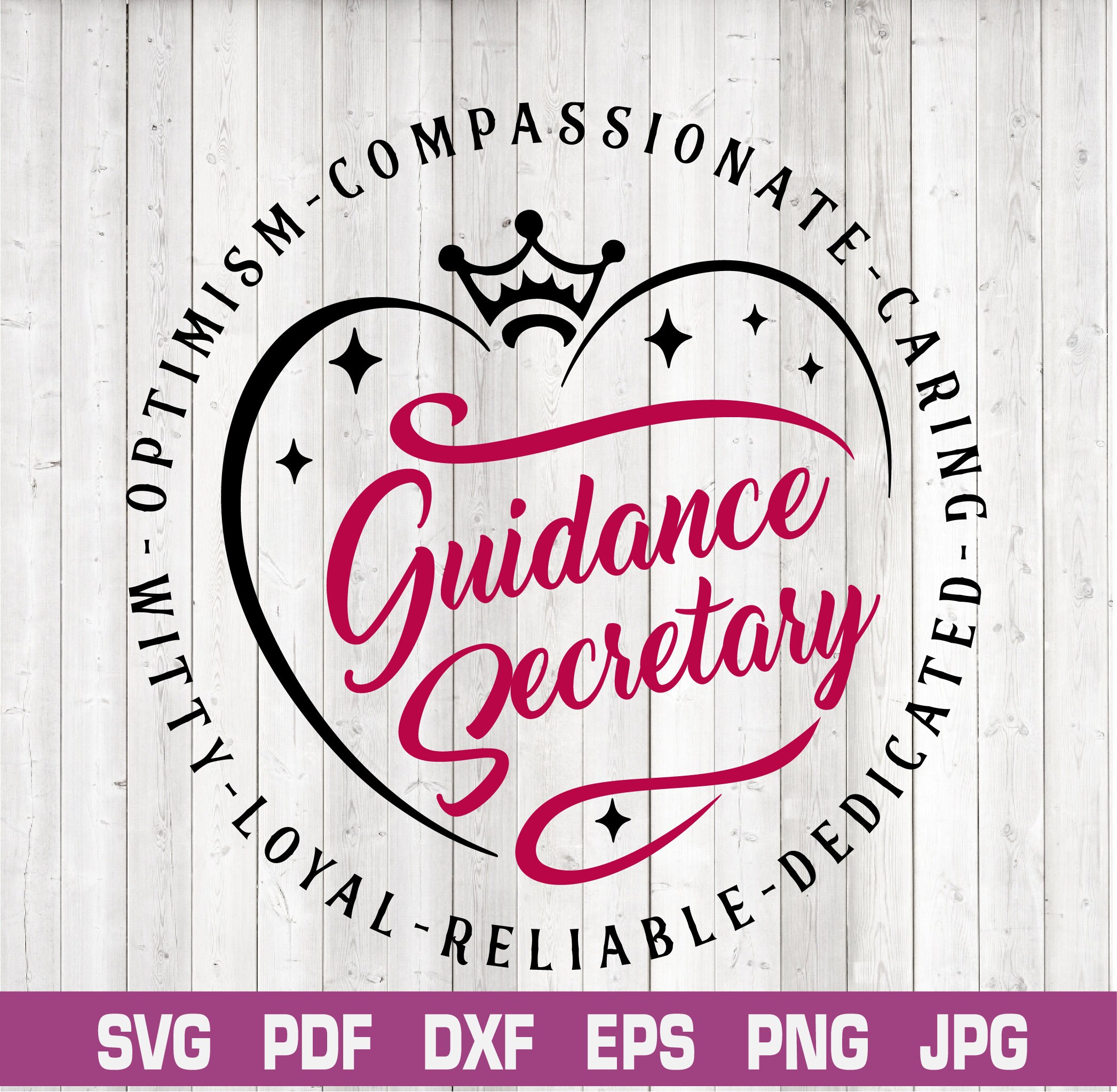 Guidance Secretary SVG: Gift for Secretary, Coworker (digital Download ...