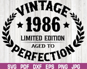 Vintage 1986 Svg - Etsy