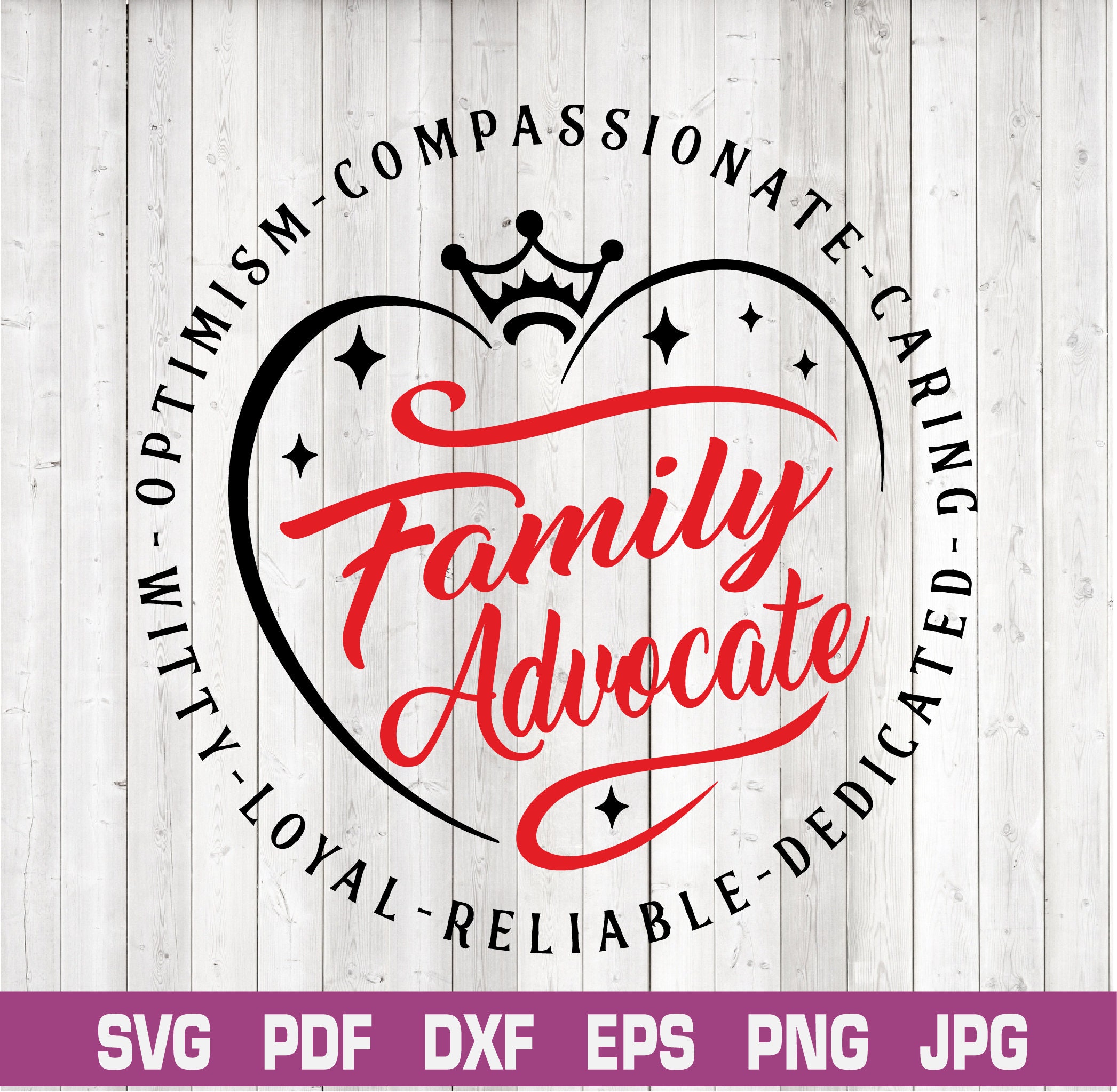 Family Advocate SVG: Heart Design, Cricut & Silhouette (digital ...