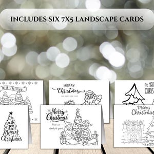 Printable Colorable Christmas Bundle, 10 Instant Download Holiday ...