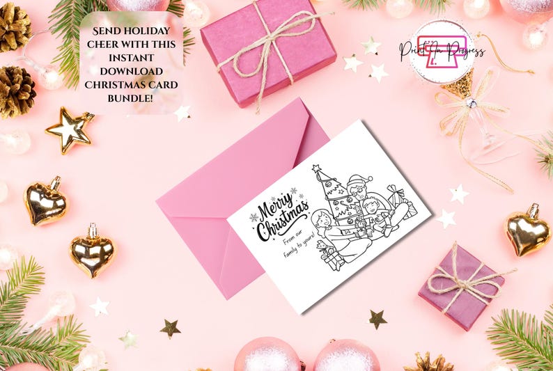Printable Colorable Christmas Bundle, 10 Instant Download Holiday ...