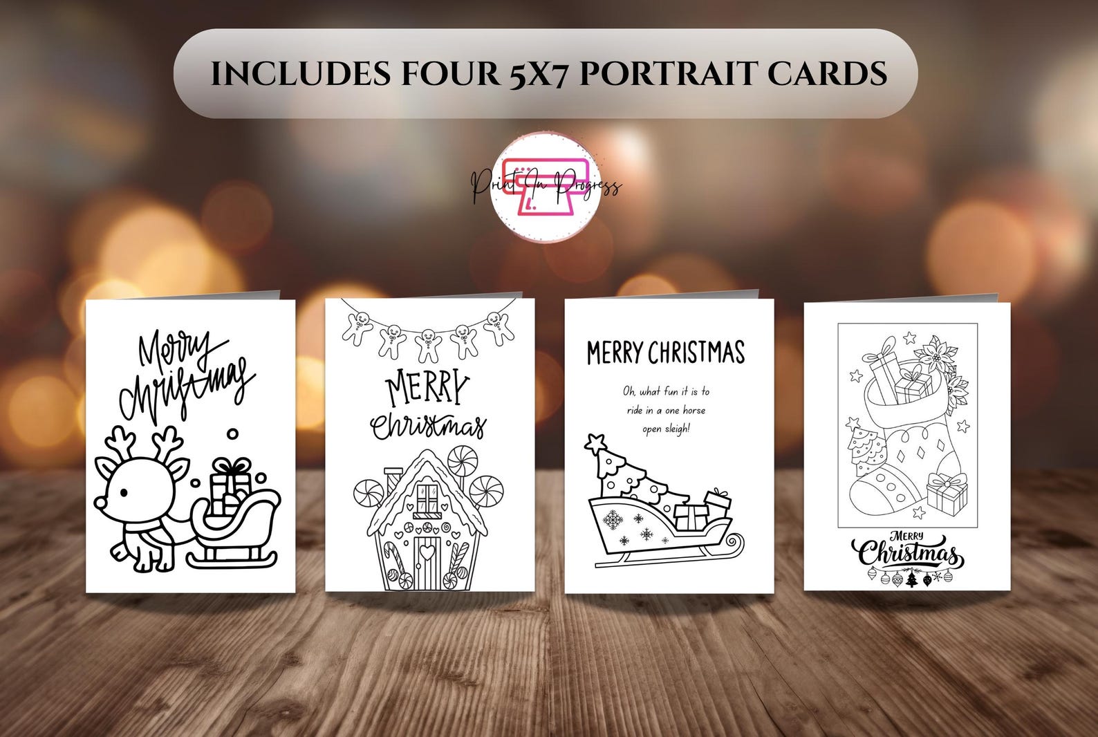 Printable Colorable Christmas Bundle, 10 Instant Download Holiday ...
