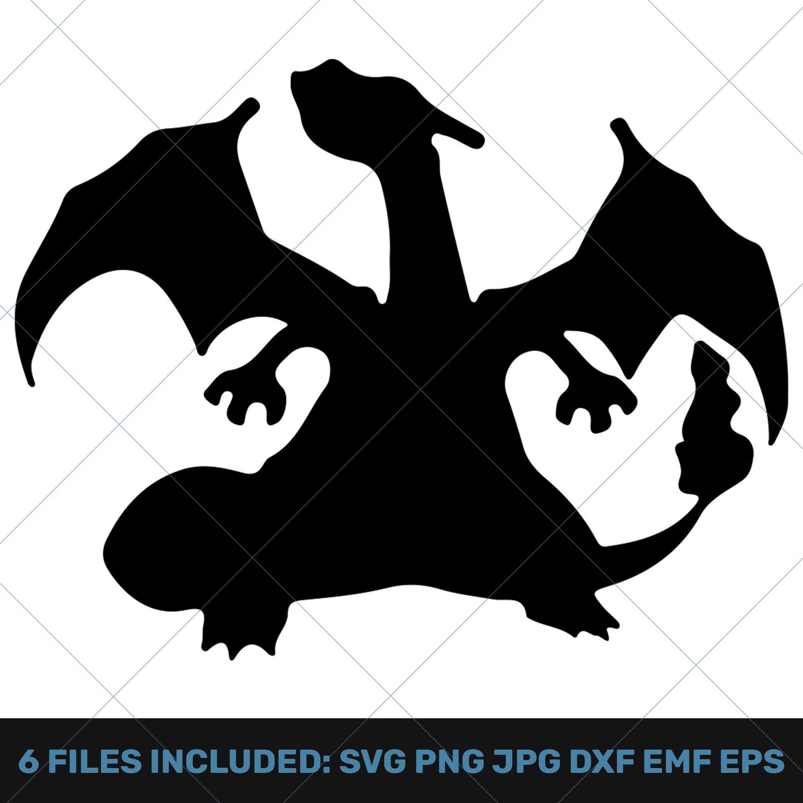 Charizard Silhouette Vector Pokemon Svg Png Jpg Dxf Emf Eps - Etsy