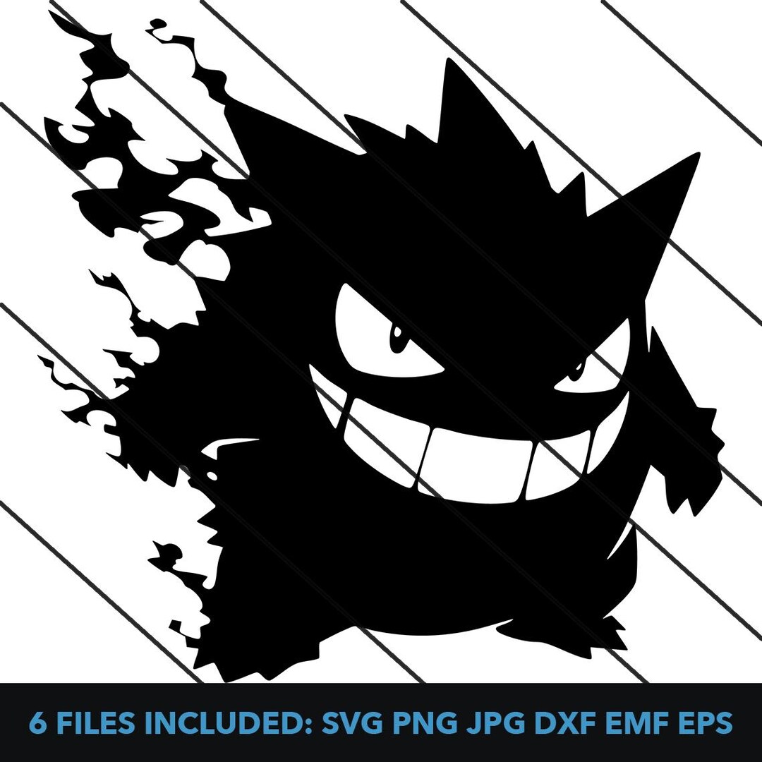 Gengar Gengar Silhouette Vector Pokemon Svg Png Jpg Dxf Emf Eps - Etsy