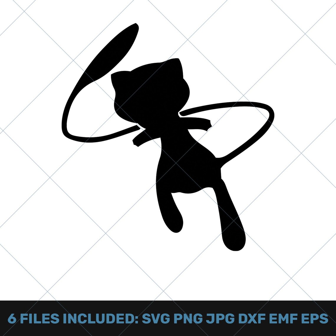 Mew Silhouette Vector Pokemon Svg Png Jpg Dxf Emf Eps - Etsy