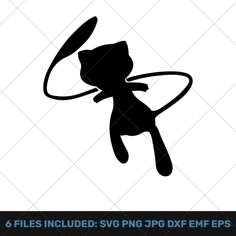 Mew Silhouette Vector Pokemon Svg Png Jpg Dxf Emf Eps - Etsy UK