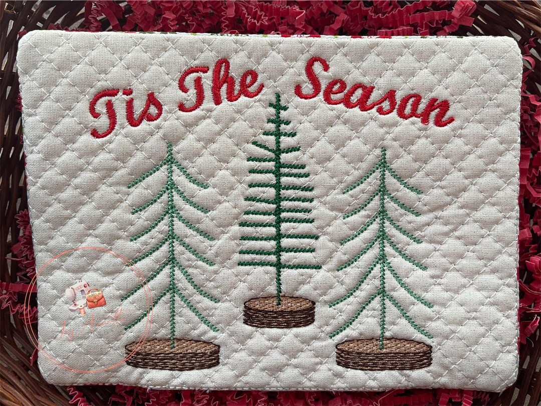 In the Hoop 3 Tree Mug Rug, Machine Embroidery in the Hoop Instant ...