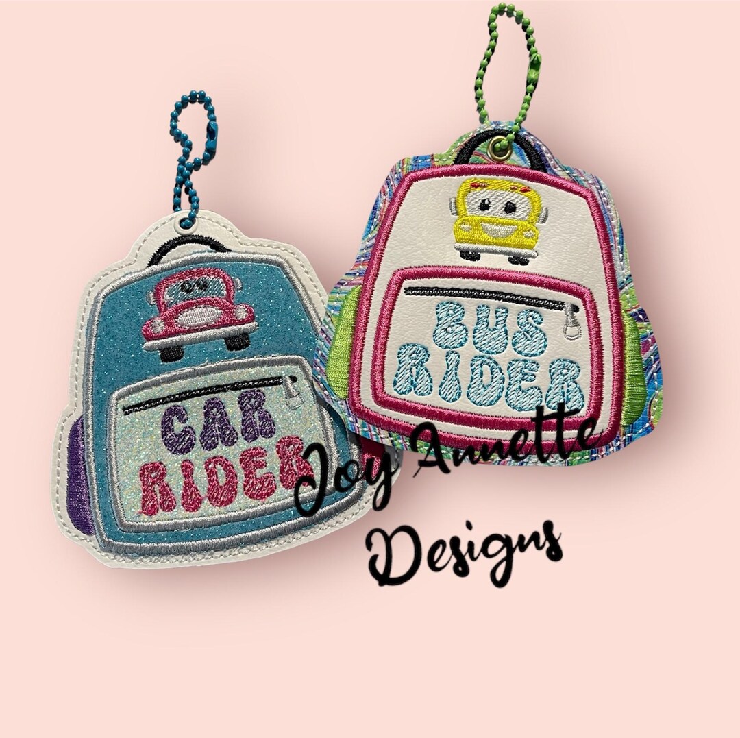 In the Hoop Applique Backpack Bag Tag Design, Bookbag Tag, 2 Designs ...