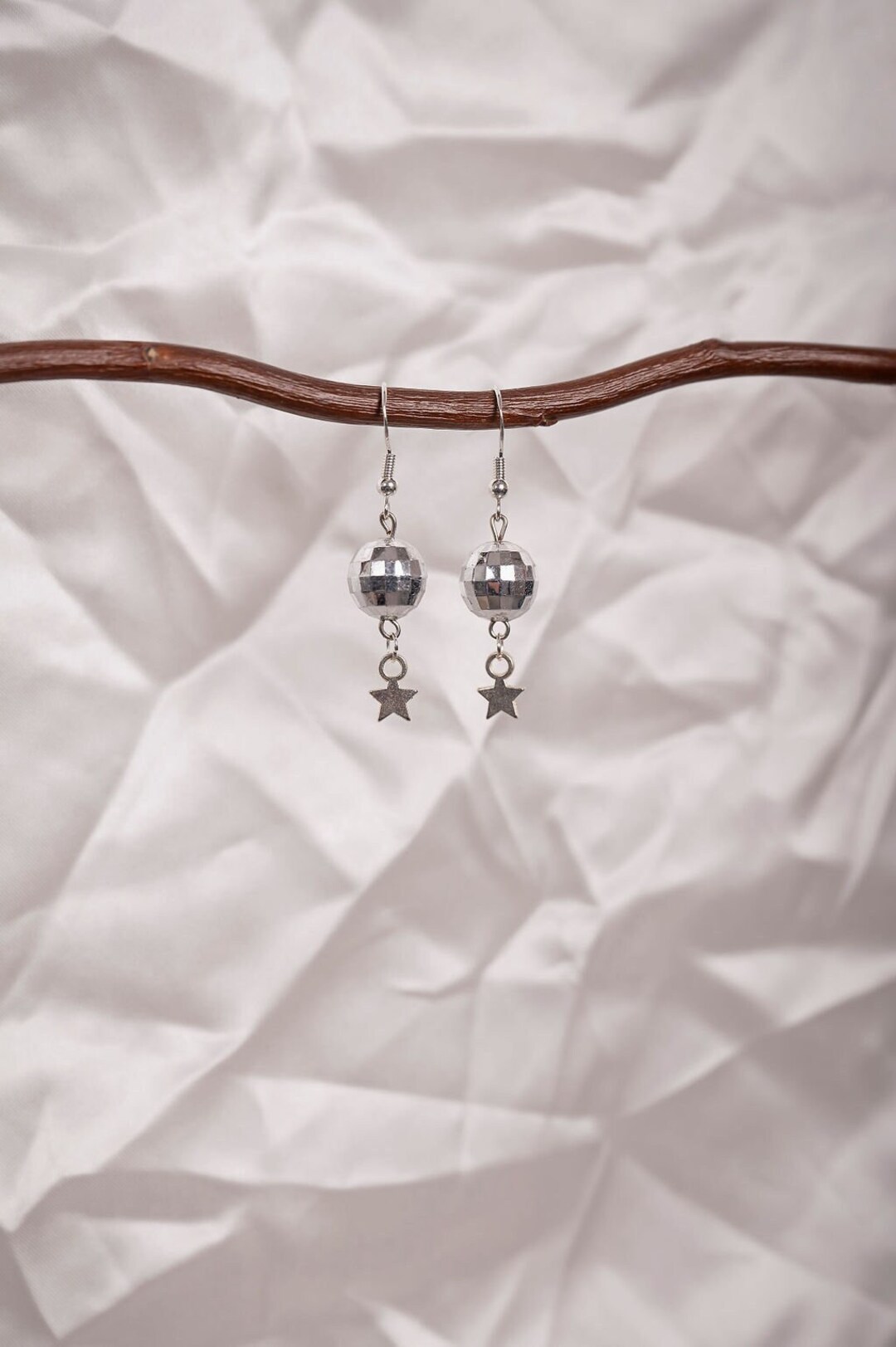 Keep Dancing Silver Disco Ball Dangle Earrings - Etsy UK