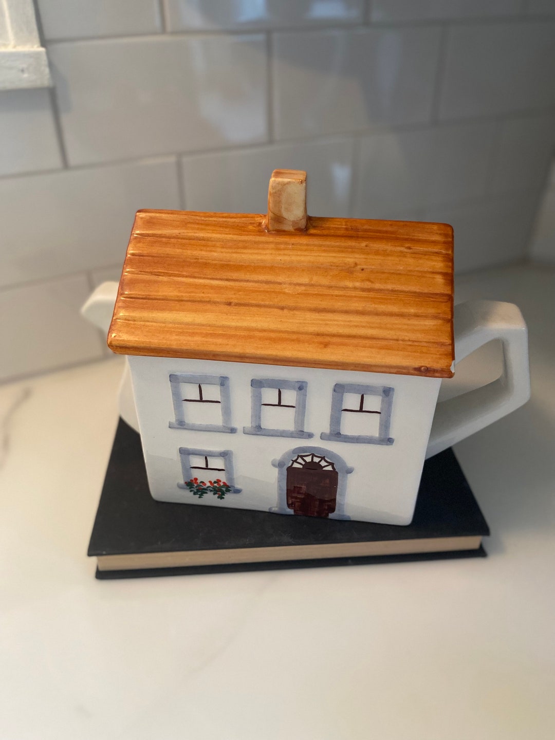Vintage House Teapot Made in Italy House With Golden Roof - Etsy