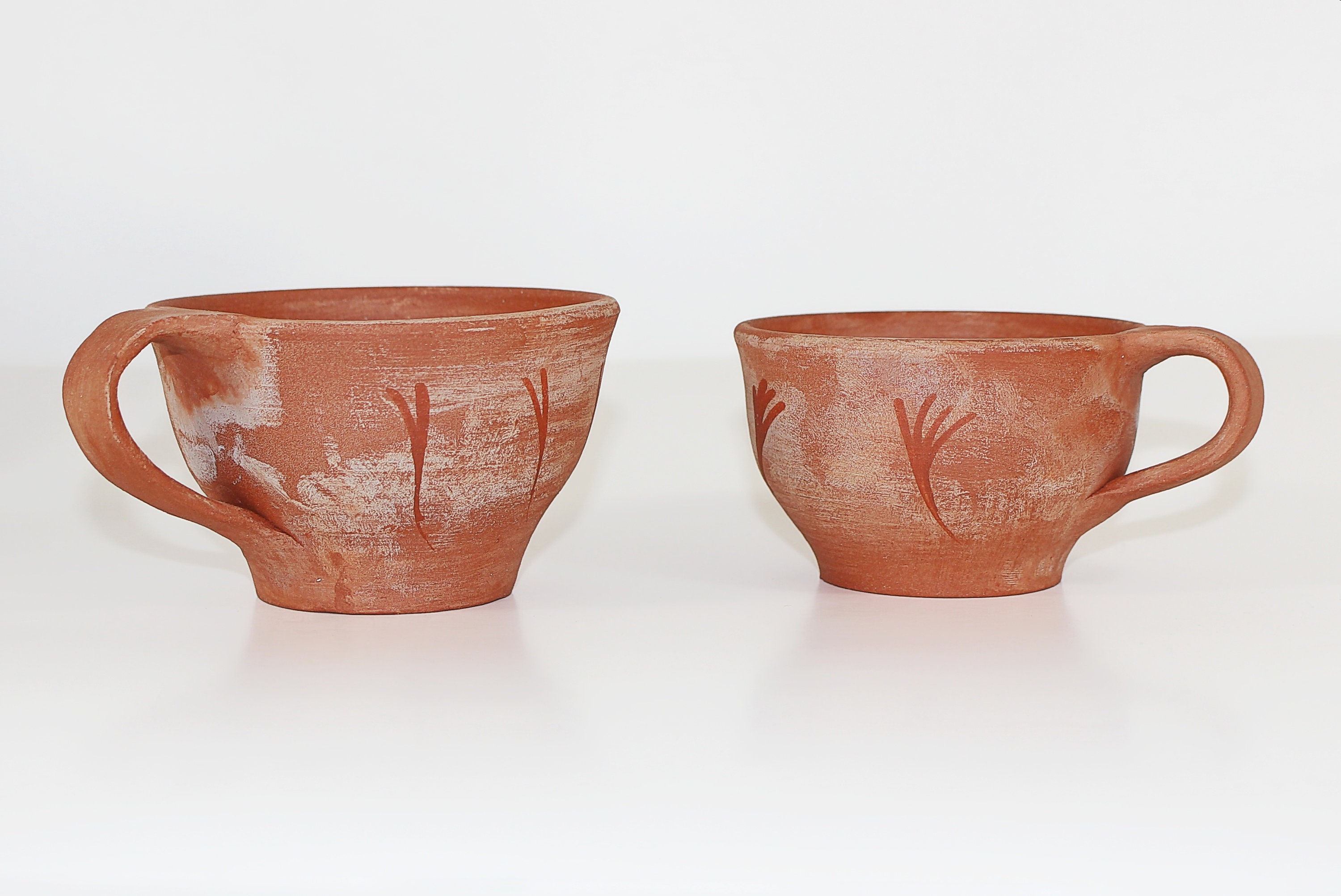 Rare Handmade American Indian Red Clay Unglazed Earthenware Teacups - Etsy