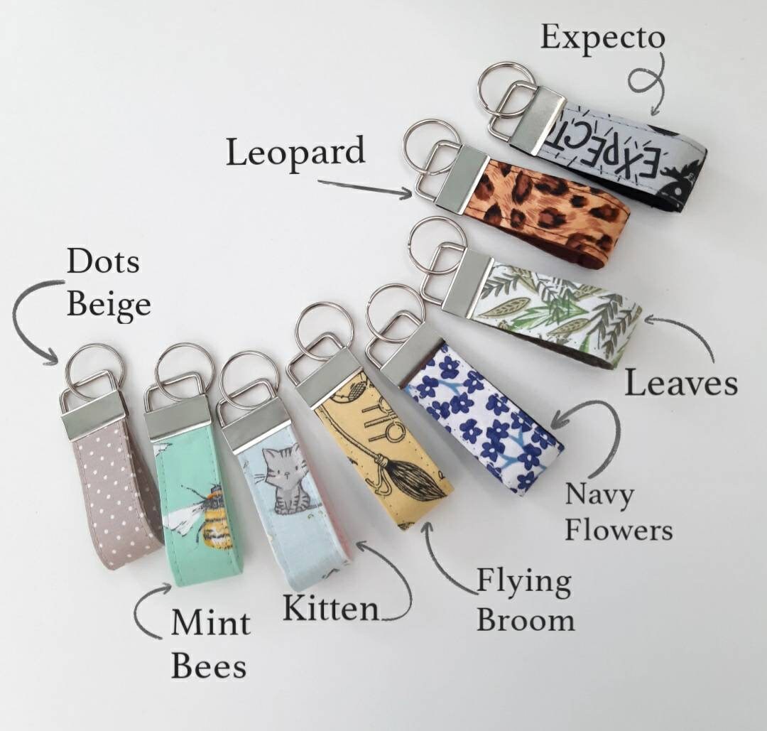 Mini Key Fobs Upcycled Fabric Keyring Key Chain Cotton | Etsy