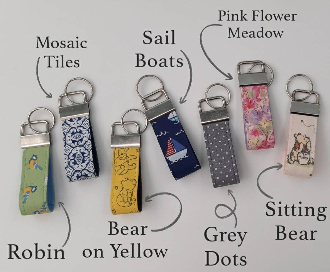 Mini Key Fobs Upcycled Fabric Keyring Key Chain Cotton | Etsy